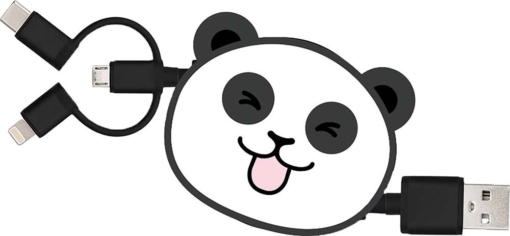 YELLO KOKO YKCABLESUZYPANDA - Cable Suzy A/mUSB+USBC+MFI 2.4A 1m Panda ...